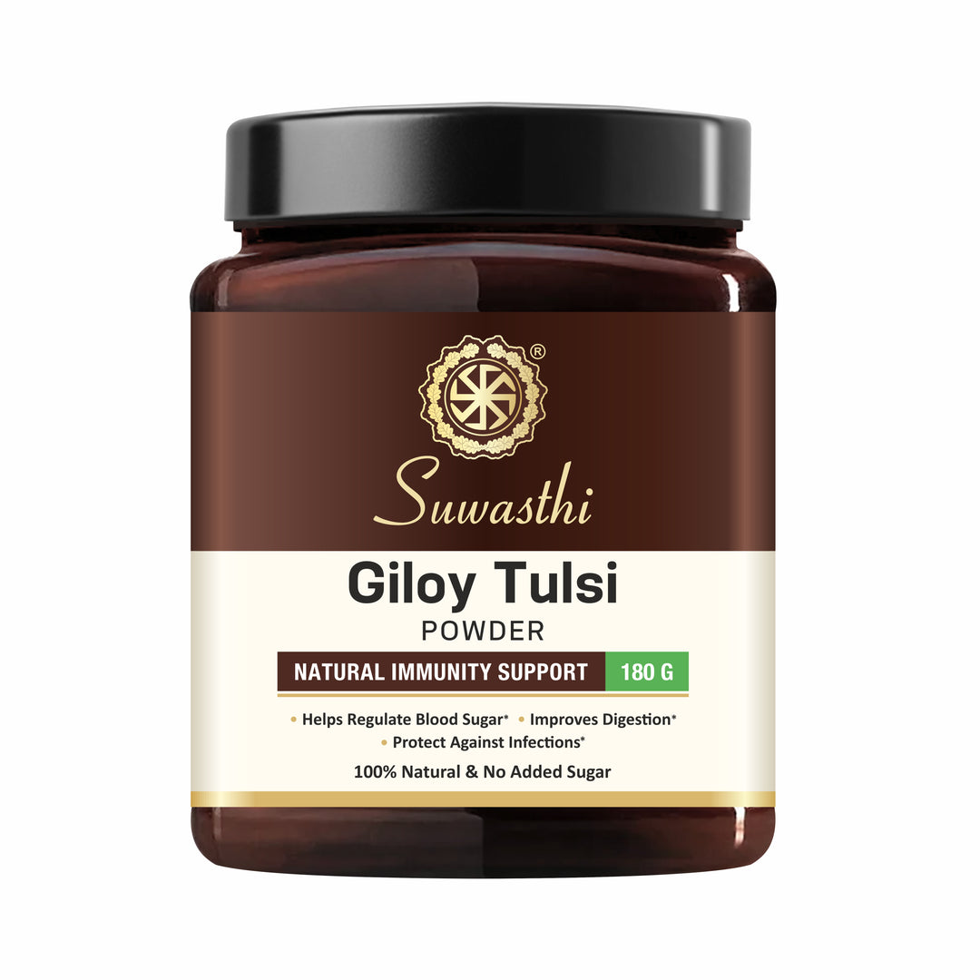 Pack of Suwasthi Karela Jamun Powder & Suwasthi Giloy Tulsi Powder ...