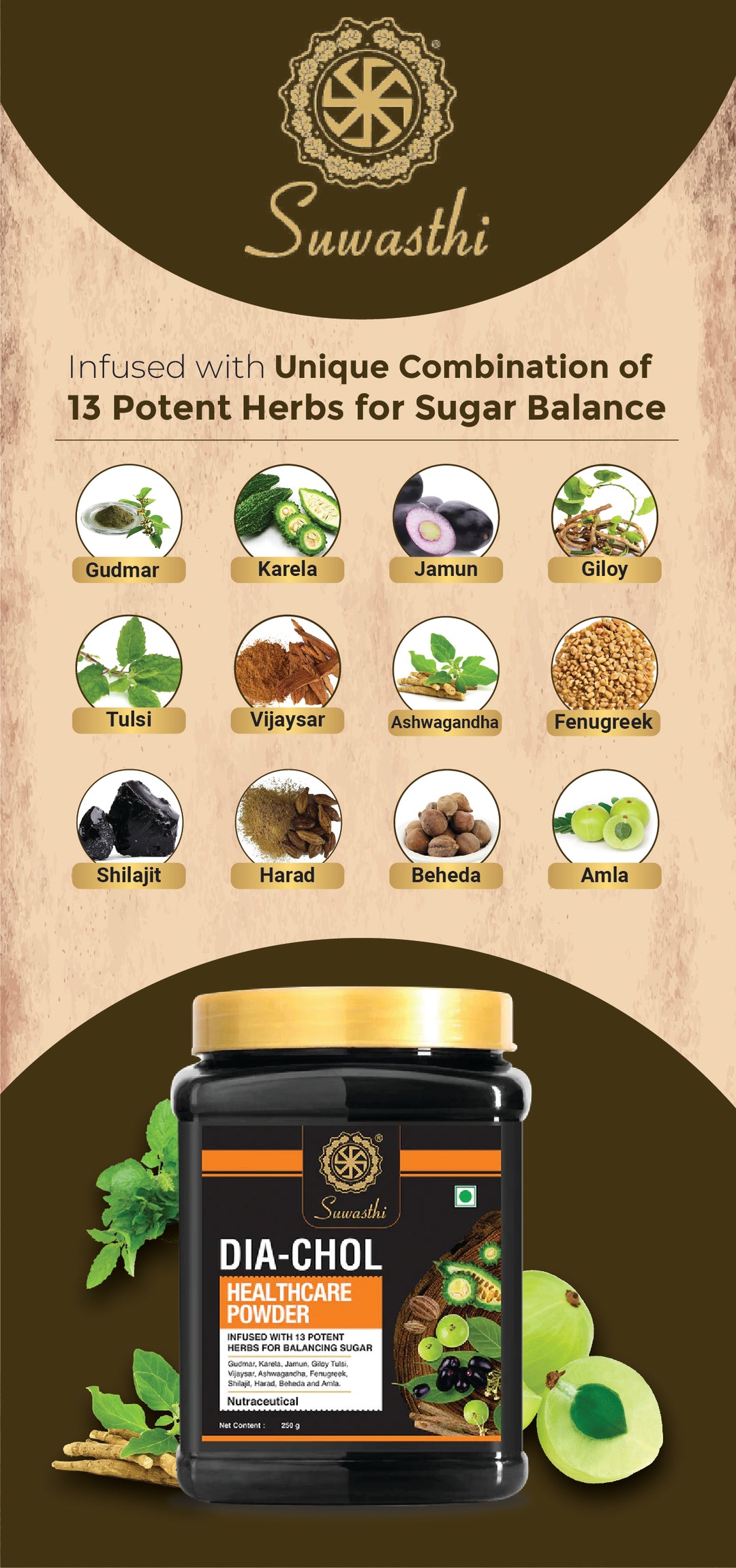 Suwasthi Diachol Healthcare Powder - 250g – Suwasthi India