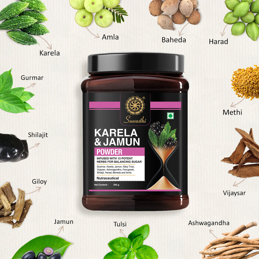 Karela Jamun Powder - 100% Natural Supplement for Managing Blood Sugar ...